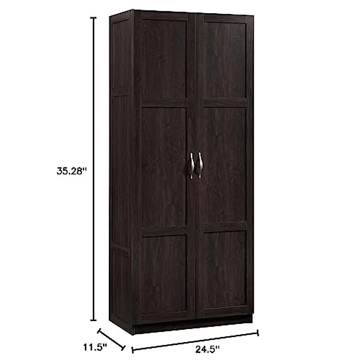 Sauder 419496 Miscellaneous Storage Storage Cabinet, L: 29.375" x W: 16.125" x H: 71.125", Cinnamon Cherry finish & Beginnings 3-Shelf Bookcase, Cinnamon Cherry finish
