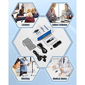 64GB Mini Voice Recorder, Digital Voice Recorder Pocket Tape Recorder with Playback for Lectures, Meetings, XIHAMA 4608 Hours Handheld Audio Recorder with Microphone, USB Charge, Password