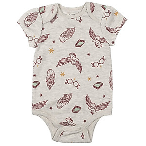 Harry Potter Hogwarts Newborn Baby Girls 5 Pack Short Sleeve Bodysuits 3-6 Months