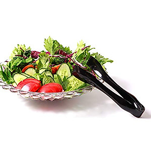 72pcs Plastic Serving Utensils Heavy Duty Disposable Serving Tongs Black Disposable Serving Set 10" Spoons 10" Forks 6" Tongs Each 24pcs Supernal