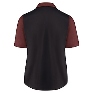 Red Kap Women's Airflow Cook Shirt with Oilblok, Merlot Heather with Black Mesh, Large