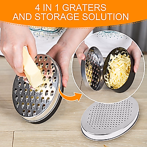 Cheese Container for Refrigerator, Cheese Grater with Container, Cheese Block Holder for Fridge, Sliced Cheese Keeper Food Storage Box for Butter Deli Meat Bacon Lunch Meat Cold Cuts Vegetable