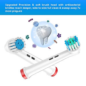 Toothbrush Replacement Brush Heads 8 Pk for Oral B Braun Electric Toothbrush with 4 Pcs Standard Precision Brush Heads & 4 Pcs Soft Toothbrush Heads