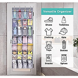 MISSLO 28 Large Pockets Hanging Shoe Organizer and 28 Large Pockets Hanging Shoe Rack Door Shoe Organizer Hanging Shoe Storage Hanger for Closet Mesh Holder