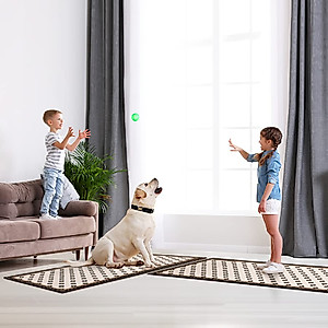 AUTODECO 2 PCS Farmhouse Kitchen Mats and Rug Set - Vintage Water Absorb Microfiber Kitchen Rug Non Skid Washable for Bathroom Laundry Room 17"x29.5"+17"x47", Beige&Black