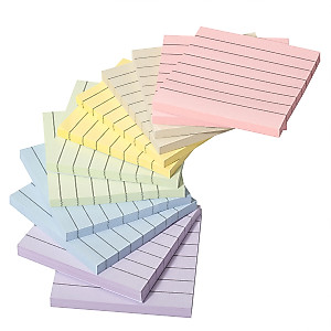 Mr. Pen- Lined Sticky Notes 3x3, 12 Pads, 720 Sheets in Total, Morandi Colors, Sticky Notes with Lines, Sticky Note Pads, Sticky Pads, Sticky Notes Lined, Colorful Sticky Notes, Mr Pen Sticky Notes