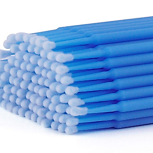 Cuttte 500PCS Disposable Micro Swabs for Eyelash Extension, Micro Applicators Eyelash Swabs for Makeup Application Blue (Head Diameter: 2.5mm)
