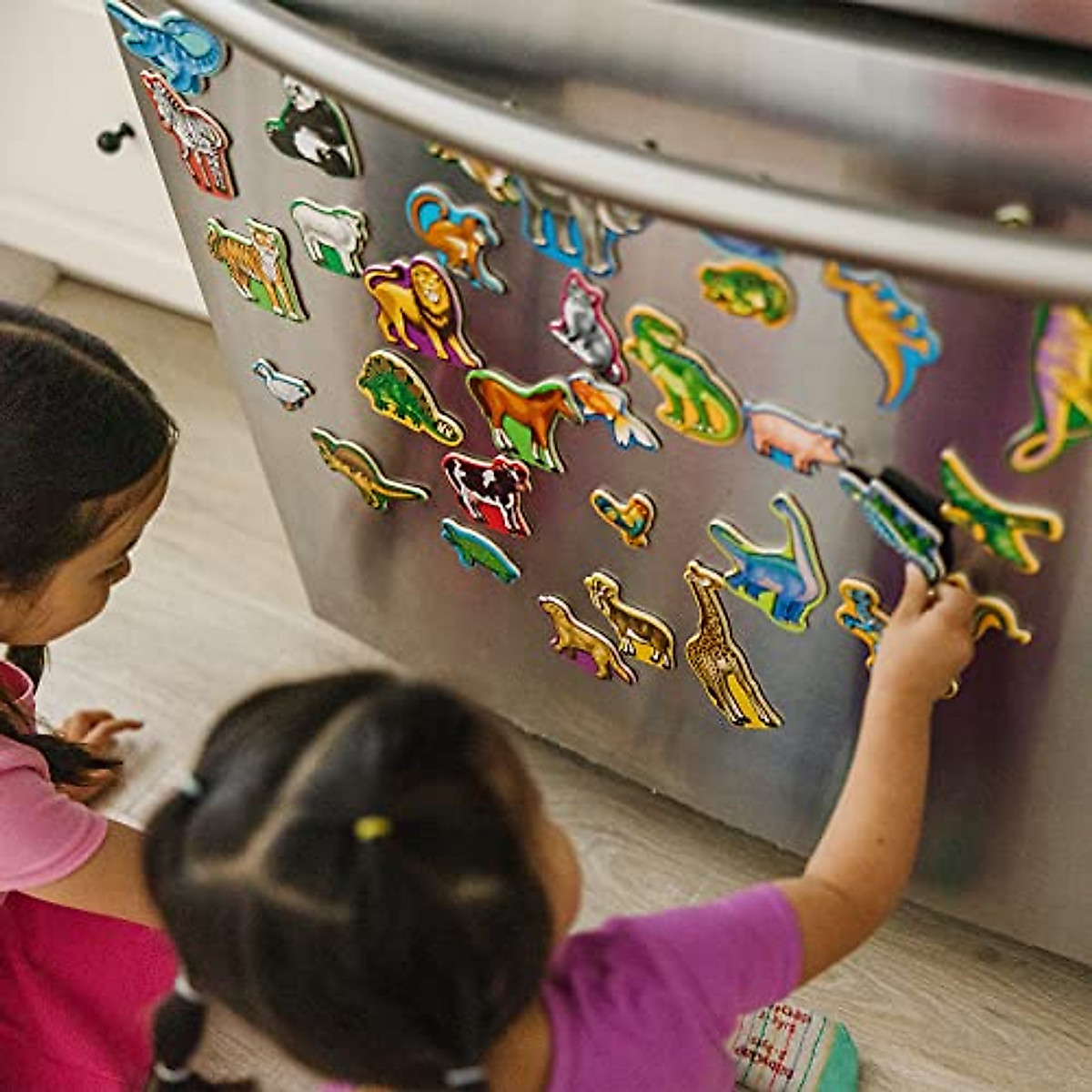 Melissa & Doug Wooden Magnets Set - Animals and Dinosaurs With 40 Wooden Magnets