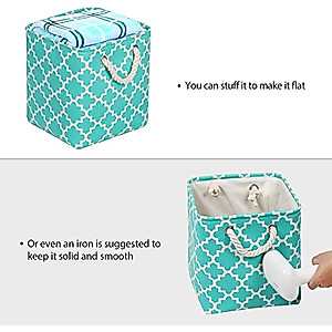 Univivi 6 Pack Storage Cubes,10.5 x 10.5 x 11 Inch Foldable Organizer Baskets with Rope Handles,Nursery Bins for Shelf,Closet（Green