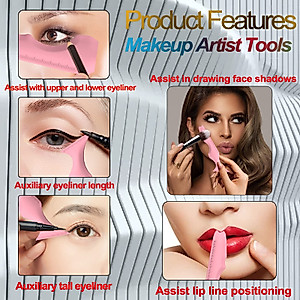 Eyeliners Stencils 5 in 1 Silicone Eyeliners Stencils Reusable Winged Liner for Multi-Purpose Makeup Tool, Multi-Purpose Makeup Tool for Winged Eyeliners.(Purple)