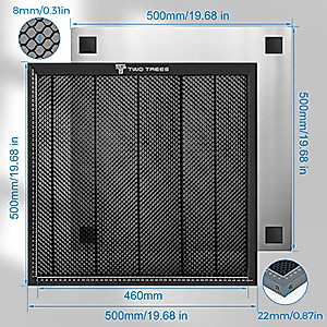 OUYZGIA Honeycomb Laser Bed 500x500mm Steel Honeycomb Board Cutting Table for Laser Cutter Engraver, Honeycomb Working Table with Metal Base (19.68” x19.68”)