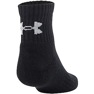 Under Armour Youth Training Cotton Quarter Socks, Multipairs , Black (6-Pairs) , Small