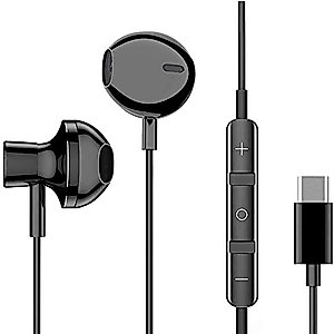 Urban Extreme USB Type C Earphones Stereo in-Ear Earbuds with Microphone and Volume Control Compatible with OnePlus 8T+ 5G - Black (US Version with Warranty)