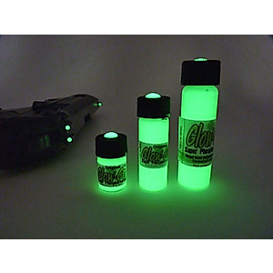 Glow-On Original, Original White Day Color and Green Glow. Gun Night Sights Paint, Small 2.3 ml vial. Concentrated Bright, Long Lasting Glow.