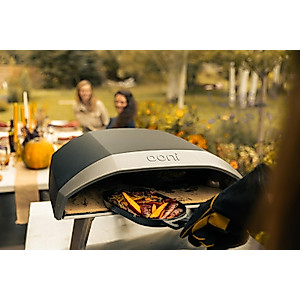 Ooni Cast Iron Grizzler Pan - Grill Frying Pan, 12" x 6" Griddle Plate with Removable Handle and Stainless Steel Trivet, Pre-Seasoned Non-Stick Oven Safe Cookware, Pizza Oven and BBQ Accessories