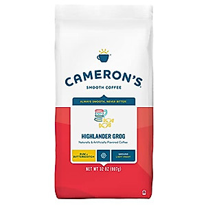 Cameron's Coffee Highlander Grog Flavored Ground Coffee, Light Roast, 100% Arabica, 32-Ounce Bag, (Pack of 1)