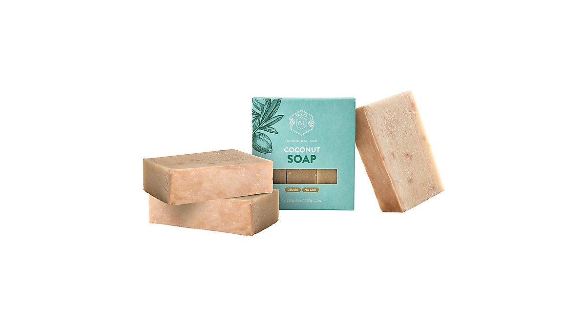 Crate 61 Organics Handmade Vegan Soap 3-Pack Coconut Scent