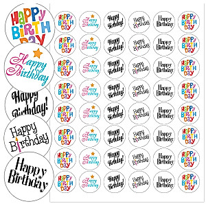 Happy Birthday Envelope Seals - 1.2" Happy Birthday Stickers - 144 Stickers