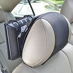 TFY Universal Car Headrest Mount Holder with Angle- Adjustable Holding Clamp for Swivel Screen Portable DVD Players, Black
