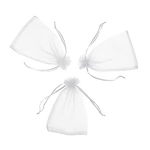 Tendwarm 50 PCS Sheer Organza Bags 3x4 Inches Wedding Favor Bags with Drawstring Mesh Candy Bags Jewelry Pouches