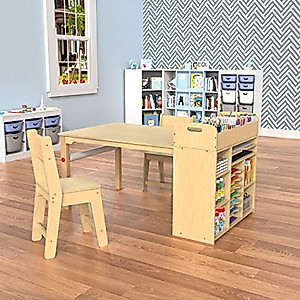 GDLF Kids Art Table and Chairs Set Craft Table with Large Storage Desk and Portable Art Supply Organizer for Children Ages 8-12, 47" L x 30" W