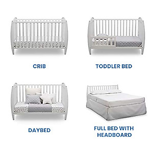Delta Children Twinkle 4-in-1 Convertible Baby Crib, Easy to Assemble, Sustainable New Zealand Wood, JPMA Certified, White