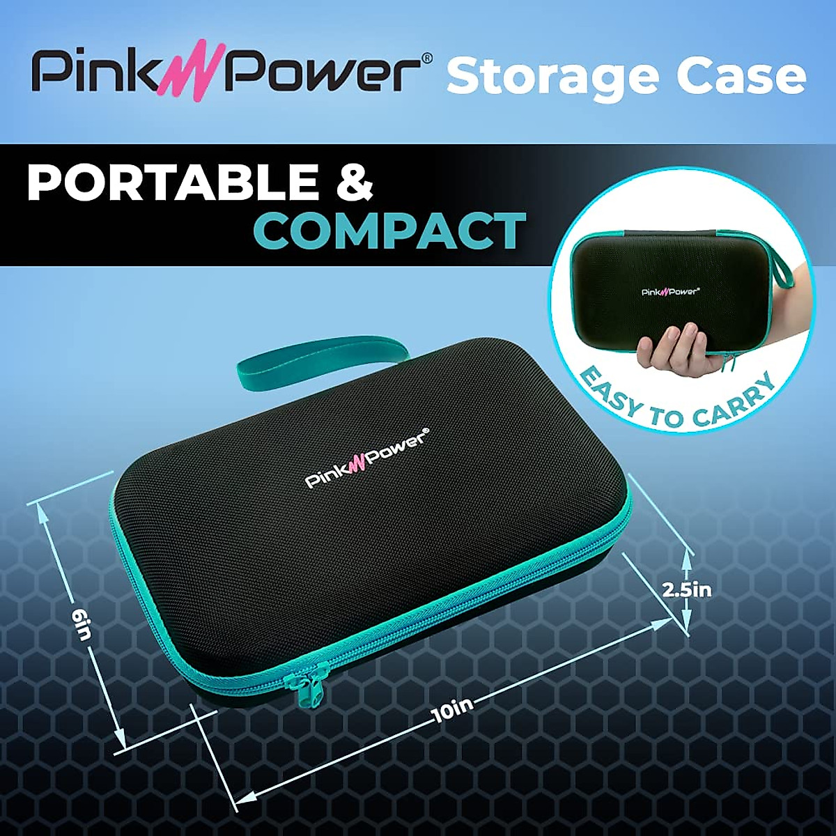 Pink Power Electric Fabric Scissors Box Cutter for Crafts, Sewing, Cardboard, & Carpet - Heavy Duty Professional Cutting Tool - Aqua Splash Cordless Electric Scissors Fabric Cutter w/Storage Case