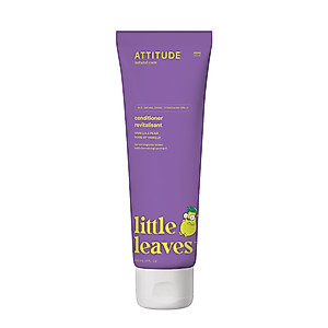 ATTITUDE Natural Conditioner for Kids, Hypoallergenic, Vegan, Plant- and Mineral-Based, Vegan and Cruelty-free, Vanilla and Pear, 8 Fl Oz (11115)