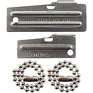 P-38 Can Opener & P-51 Can Opener with Chains - US Shelby - Stainless Steel openers Stamped with US Shelby Co.