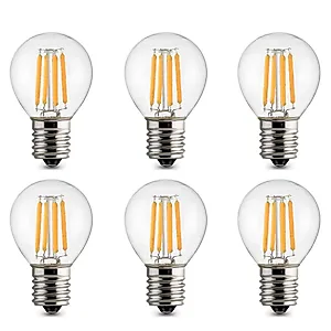MaoTopCom 6-Pack S11 LED Bulbs E17 Edison Globe Light Bulbs, 20 Watt Equivalent, E17 Intermediate Base, 2200K Warm White 2W Mini S11 Replacement Bulb Bedside Lamp Bulb, Dimmable, 120V