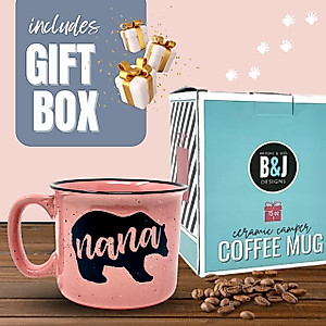 Nana Bear Cute Coffee Mug - Grandma Gifts, Mother's Day, Christmas, Birthday (Coral)