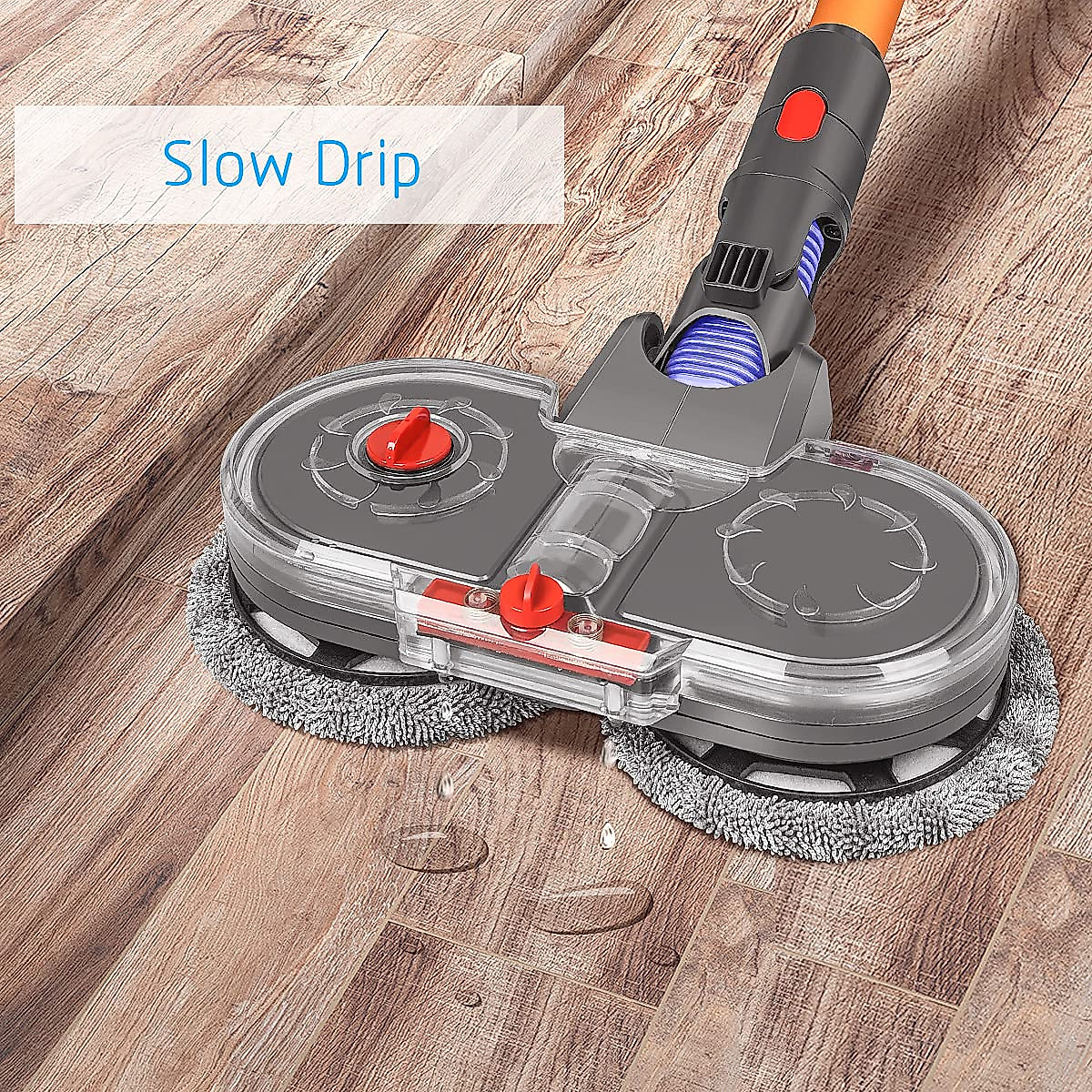FUNTECK Electric Mop Attachment for Dyson V7 V8 V10 V11 V15 Vacuum Cleaners, Including Detachable Water Tank and Mop Pads