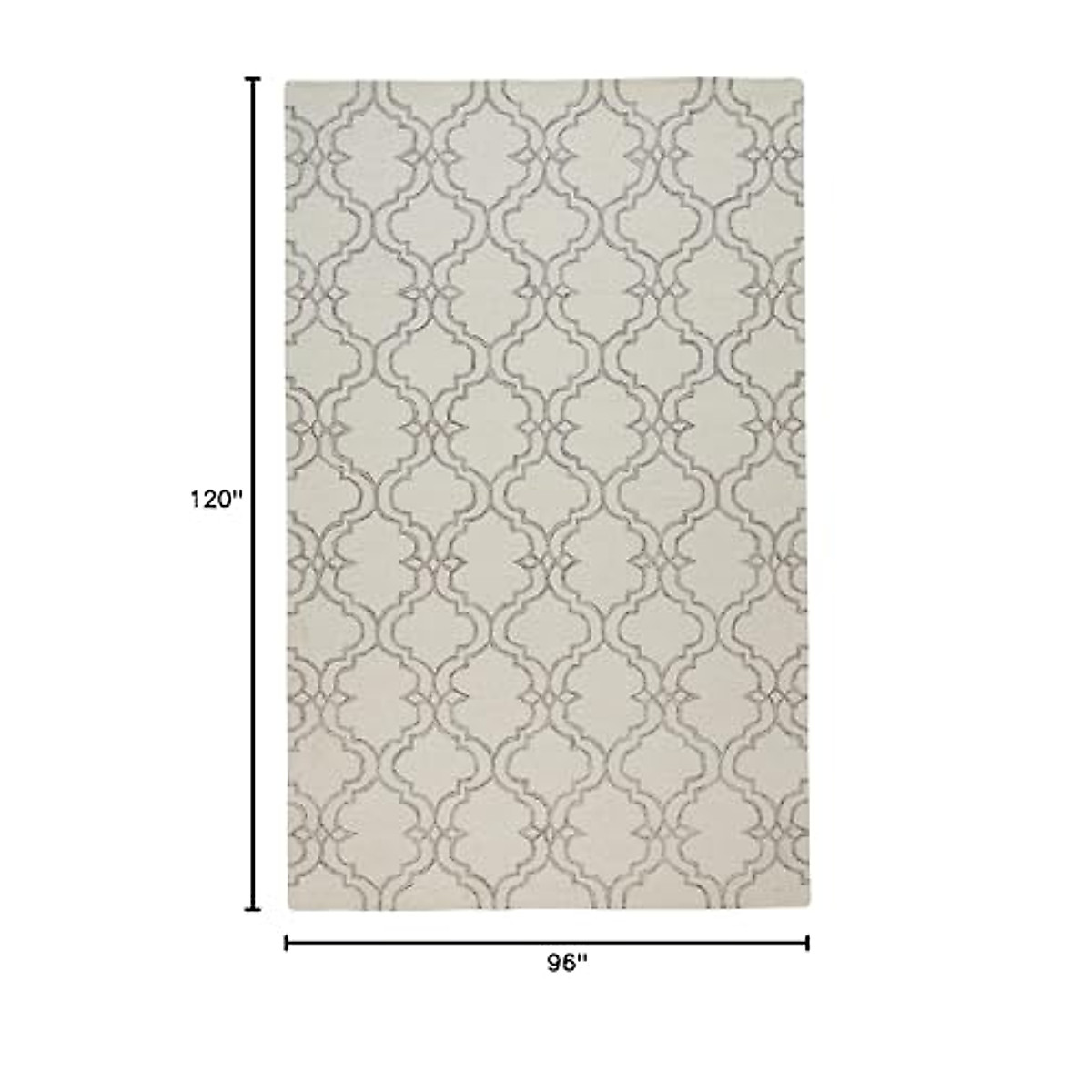 Feizy Rugs - Rhett Ornamental Trellis Print Rug, Warm Gray/Ivory, 8ft x 10ft Area Rug