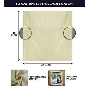 Raajsee Cheese Cloths Grade 100, 12 Sq Feet - 1.4 Sq Yards Unbleached 100% Organic Cotton Fabric - Reusable Ultra Fine Mesh Muslin Cloth - Cheesecloth For Straining Cooking,Baking,Cheese Making