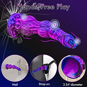 9.6" Monster Dildo Fantasy Horse Dildo with 2 Big Knots, Huge Dildo Thick Anal Dildo with Strong Suction Cup, Dragon Dildo Dog Knot Dildo for Women Sex, Anal Toys for Men Gay, Adult Toys for Women Men