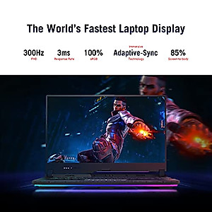 ASUS ROG Strix Scar 15 Gaming Laptop, 15.6" 300Hz IPS Type FHD Display, NVIDIA GeForce RTX 3080, AMD Ryzen 9 5900HX, 16GB DDR4, 1TB SSD, Opti-Mechanical Per-Key RGB Keyboard, Windows 11, G533QS-DS94