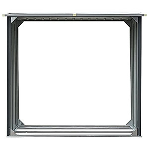 vidaXL Garden Log Storage Shed Heavy Duty Outdoor Backyard Timber Storage Cabin Firewood House Galvanized Steel 67.7" Gray