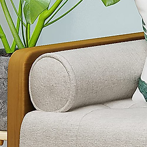 GDFStudio Christopher Knight Home Aidan Mid Century Modern Tufted Fabric Sofa, Beige