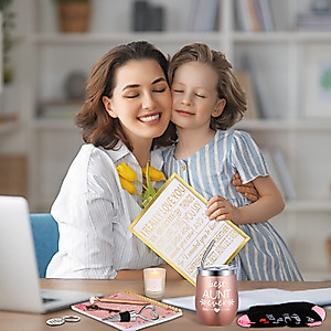 Didaey 11 Pcs Mother's Day Gift for Women, Wife Gifts Aunt Gifts Gifts, Aunt Wife Birthday Gifts 12oz Tumbler Keychain Socks Candle Notebook(For Aunt)