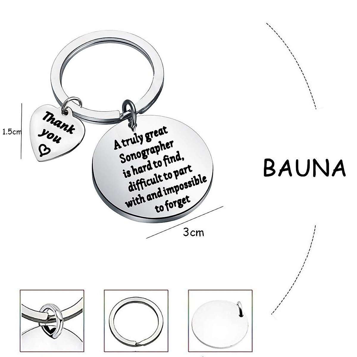 BAUNA Sonographer Gifts Sonographer Keychain Ultrasound Tech Gifts