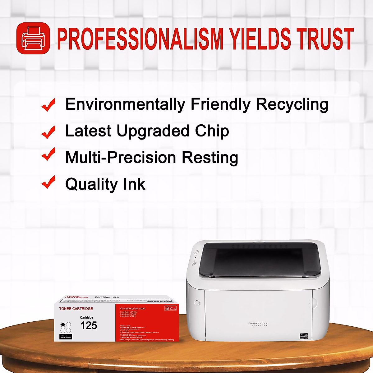 5 Pack CRG 125 3484B001AA Black Toner Cartridge: Compatible Replacement for Canon ImageCLASS LBP6030w, LBP6000, MF3010 Printer