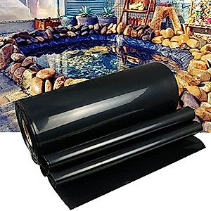 HORV 8 Mil HDPE Pond Liner Pond Skins Rubber Fish Pond Liner for Small Pond, Waterfall and Water Features, Garden Pool Membrane Reinforced Landscaping Flexible Enough, Black