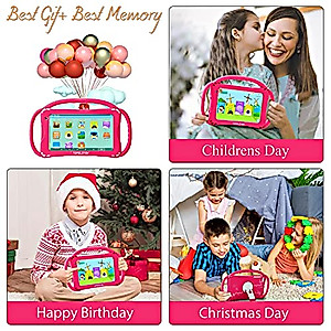 Kids Tablet 7 inch Toddler Tablet for Kids Android Kids tablet for toddlers WiFi Kids Tablets for kids 32GB Children's Educational APP Installed YouTube Netflix Parental Control Kid-Proof Case (Red)