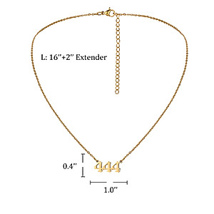 SMUK Angel Number Necklace, Dainty 18K Gold Plated Number 444 Necklace Gold Pendants Choker Necklace Numerology Jewelry with Angel Number Ring for Women Gifts (444-Gold)