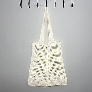 Polyester Fiber Shoulder Handbags Hollow Out Knitted Fashion Women Shopping Shoulder Bags Solid Color Totes Bags