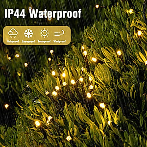 JMEXSUSS 66ft 200 LED Outdoor Christmas Lights, Warm White Christmas Tree Lights Plug in, 8 Modes Christmas String Lights for Outside Tree Bedroom Wedding Party Indoor Ceiling Home Decorations