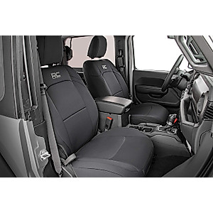 Rough Country Neoprene Seat Covers for Jeep Wrangler JK 2-Door (2011-2012) - Neoprene Waterproof Seat Covers, Foam Padded Wrangler Seat Covers 2-Door Full Set - Front & Rear Seat Covers