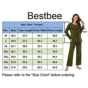 Bestbee Womens Pajama Set Plus Size, 2 Piece Lounge Outfits Pleated Sleepwear Sets Long Sleeve With Pockets Ladies Pjs, 3XL, Spotted Blue