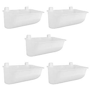 Hemoton 5PCS Bird Feeder Bird Food Feeding Cup Pet Bird Waterer Plastic Water Feeder Hanging Bowl for Poultry Parrot Pigeon Cage