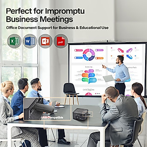 [BATTERY] AAXA P7+ DLP Mini Projector, 1080P Native 4k Supported Projector with Wifi & Bluetooth, USBC & Wireless Mirroring, Android Onboard, 2.5 Hour Battery